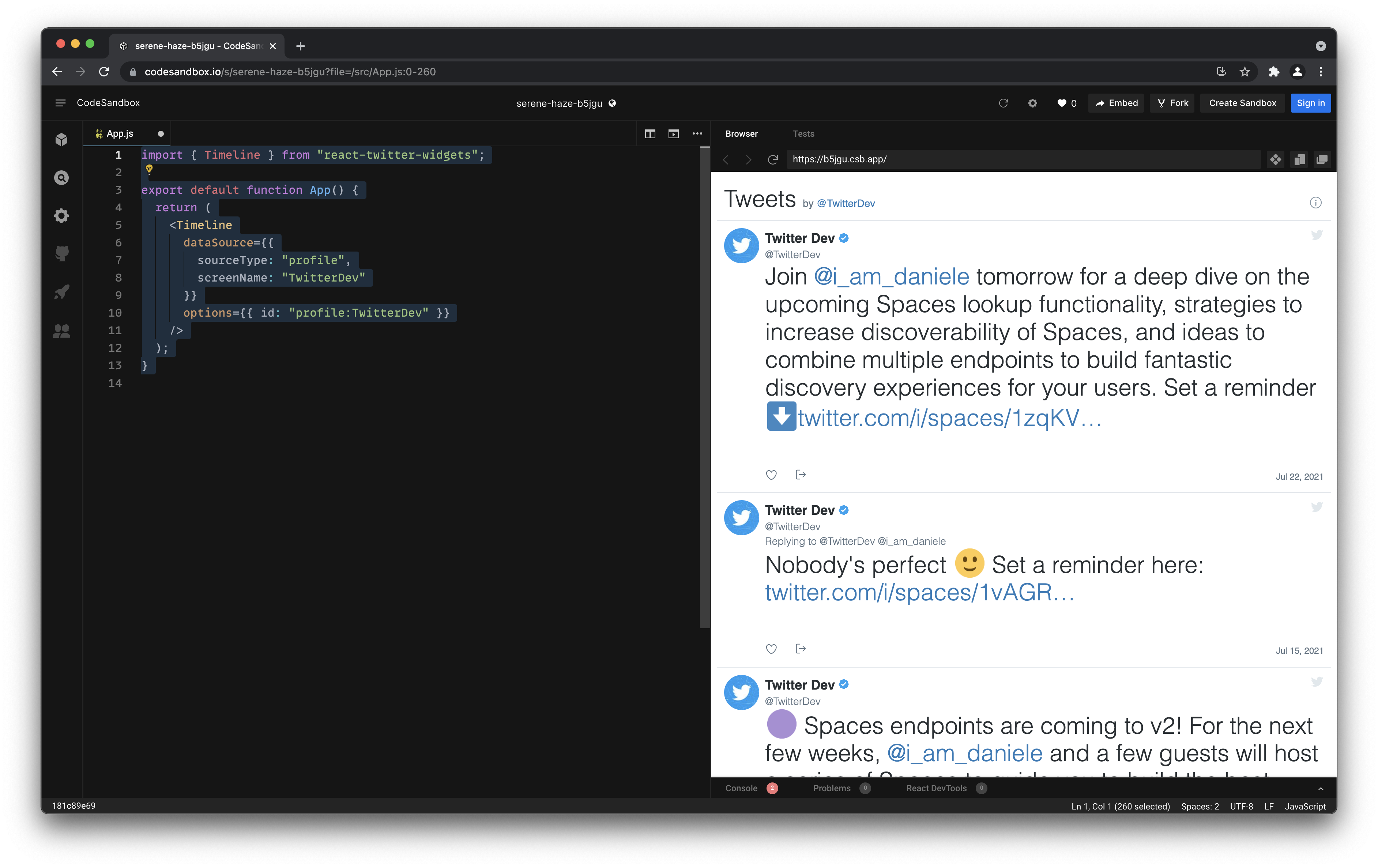 Timeline isn't rendering · Issue #45 · andrewsuzuki/react-twitter-widgets · GitHub
