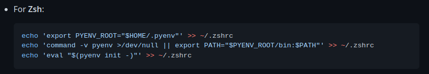 startup logic and instructions for shell environment are polluting .zshrc · Issue #2556 · pyenv ...