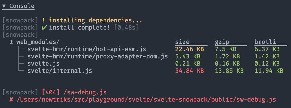 Getting Started with Svelte shows error relating to sw-debug.js · Issue #2224 · FredKSchott ...