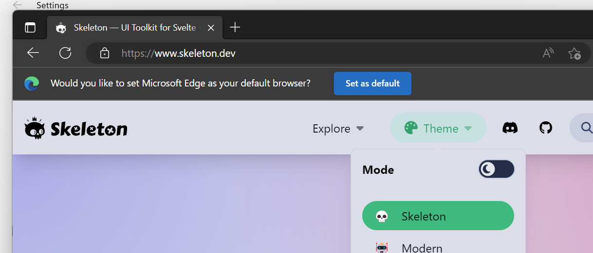 Lightswitch Initial State always dark · Issue #1341 · skeletonlabs/skeleton · GitHub