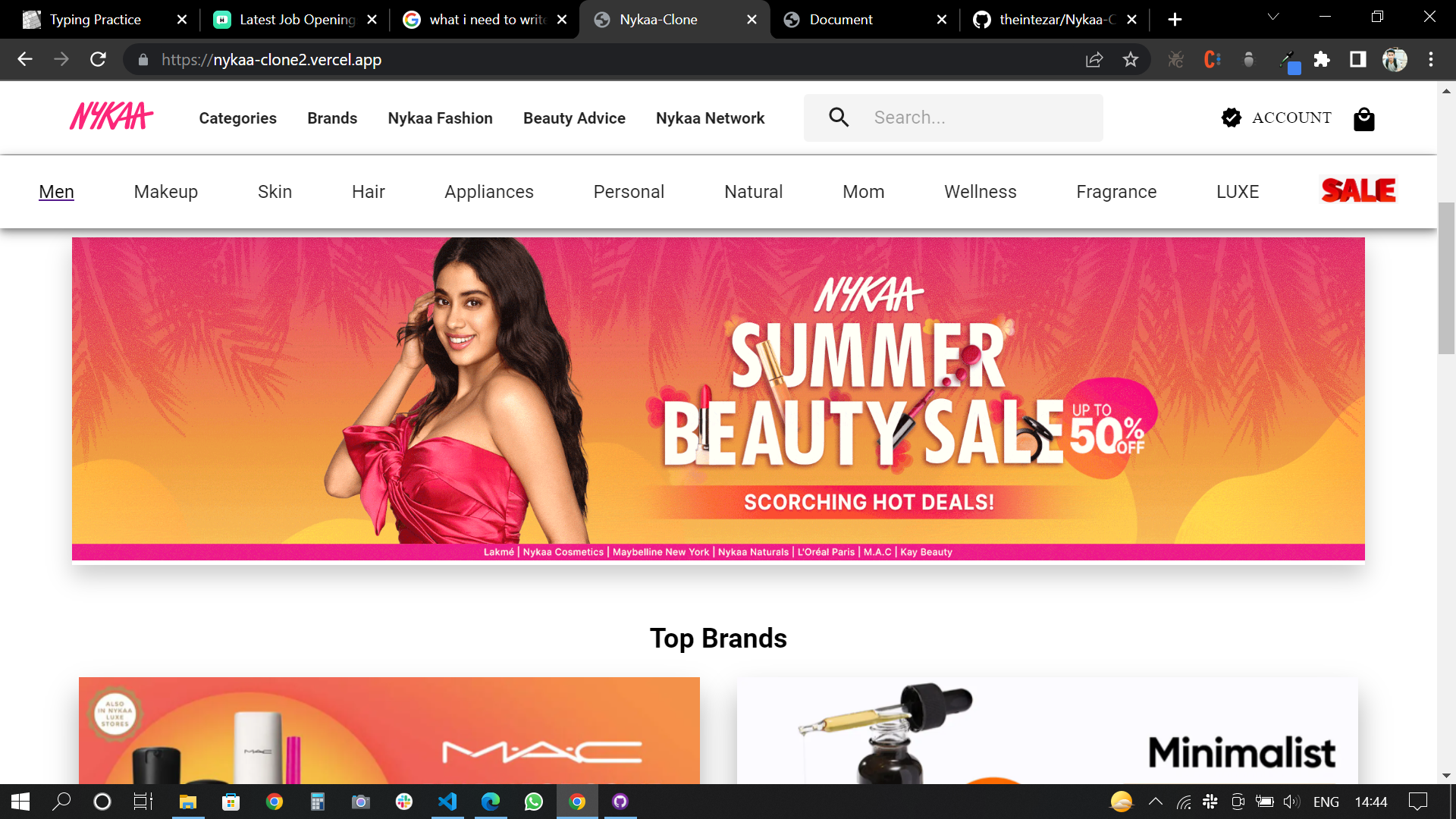 GitHub - theintezar/Nykaa-Clone: I crafted an impressive e-commerce website clone, employing a ...