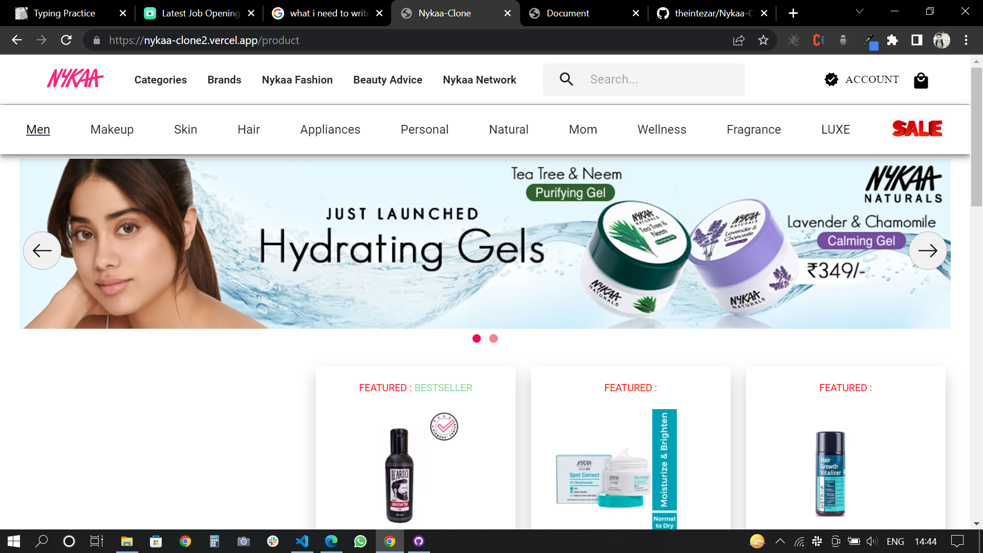 GitHub - theintezar/Nykaa-Clone: I crafted an impressive e-commerce website clone, employing a ...