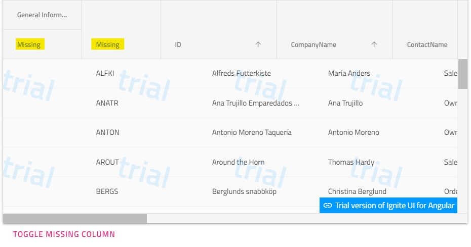 Dynamic Updates To Columns In A Column Group Cause Duplicate Headers