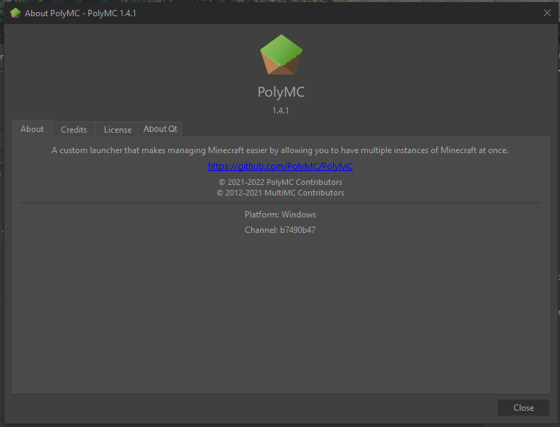 Improve UX in About Window · Issue #1051 · PolyMC/PolyMC · GitHub