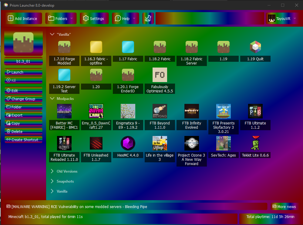 Konami Code Pressed Cat Button Not Rainbow · Issue 1583 · Prismlauncherprismlauncher · Github