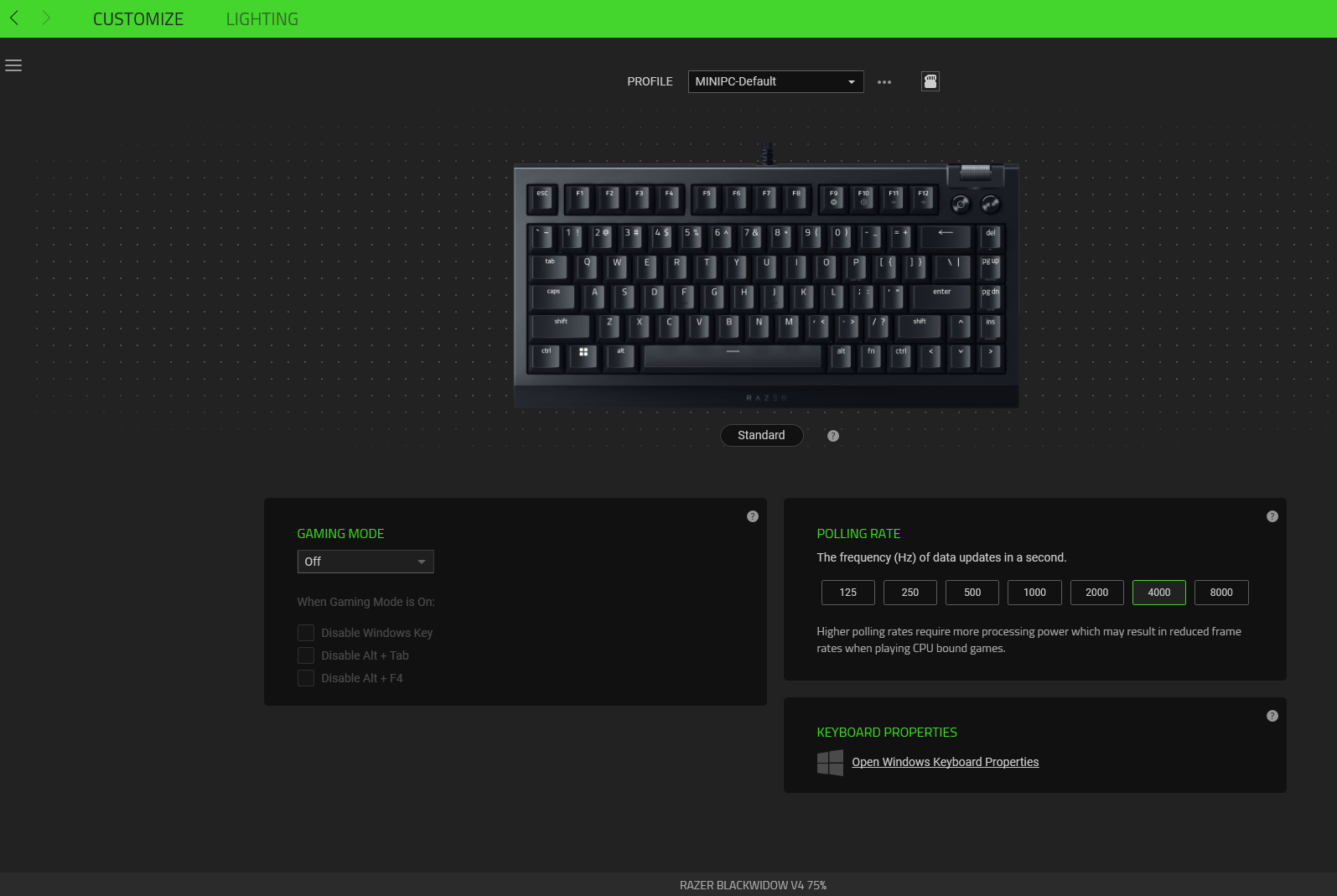 Support for Razer Blackwidow V4 75% · Issue #2123 · openrazer/openrazer · GitHub
