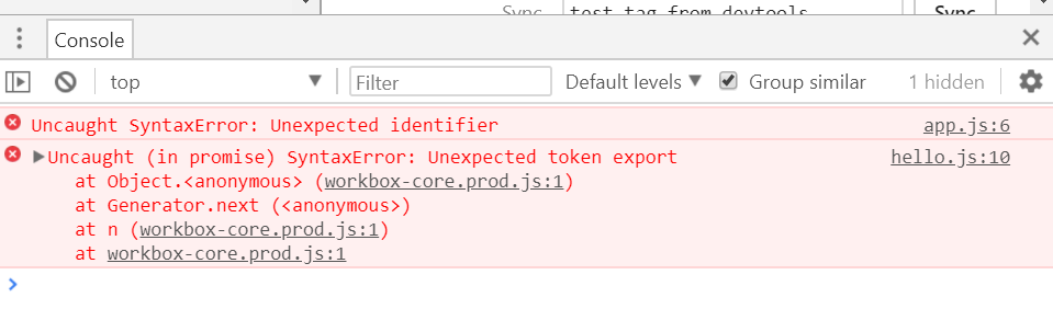 Precaching modules throws error to console · Issue #1433 · GoogleChrome/workbox · GitHub