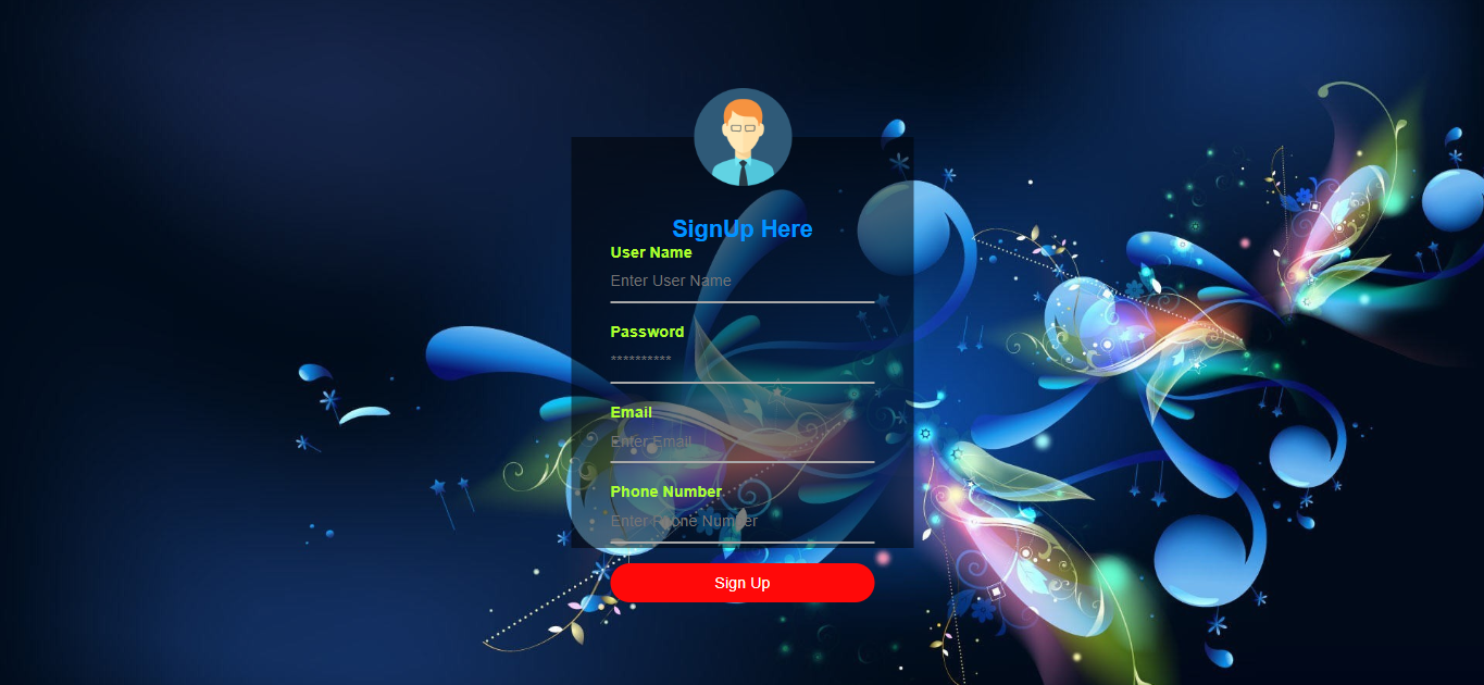Login and Signup page Design using HTML and CSS
