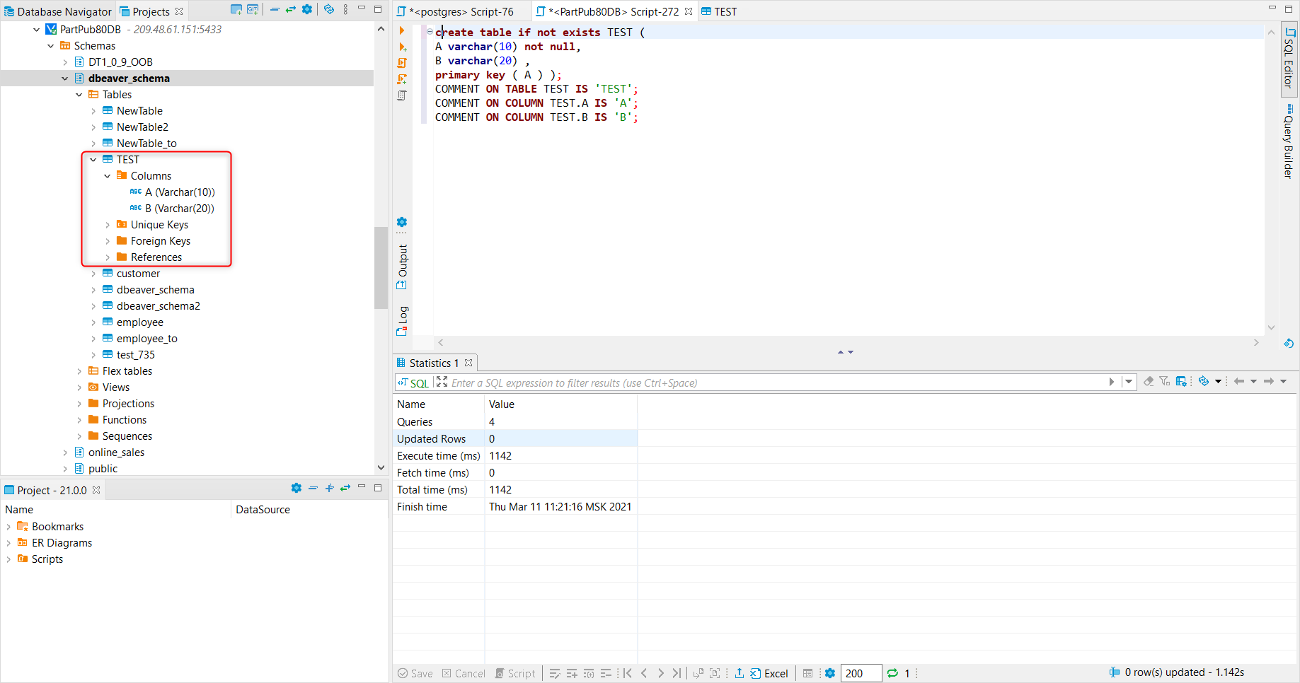 duplicate Table !! Vertica 7.3.1+DBeaver7.1 used cmd【COMMENT ON COLUMN】 · Issue #8956 · dbeaver ...