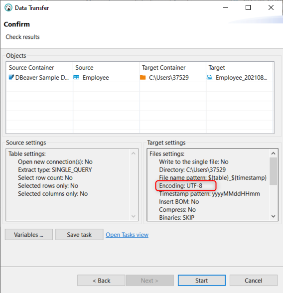 Encoding isn't applied in case it was filled in manually and not chosen from drop-down list ...
