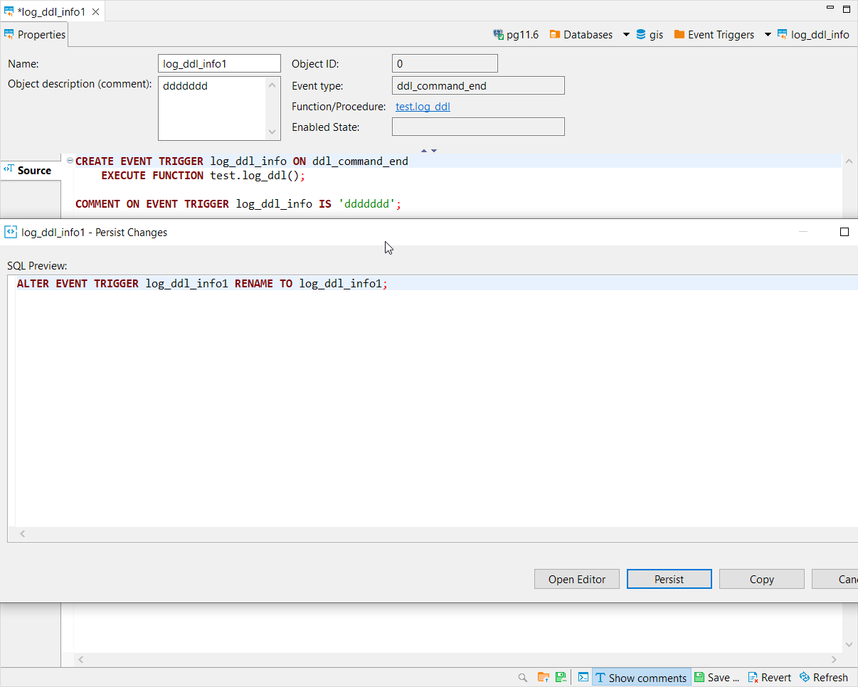 "Event triggers"-Tab for PostgreSQL · Issue #14566 · dbeaver/dbeaver ...