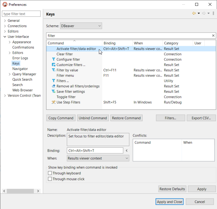 Requesting a hotkey to activate the Filter Results textbox in Table ...