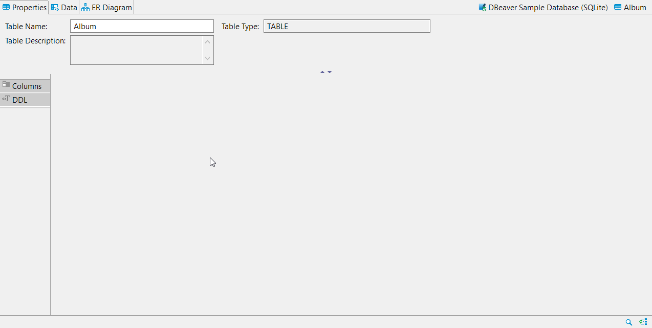No tab (Columns nor DDL) is chosen at table propreties tab when switch from Advanced to Simple ...