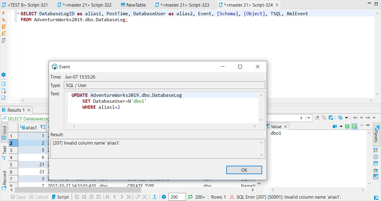 SQL Server: ResultSet is read-only when column aliases are used · Issue ...