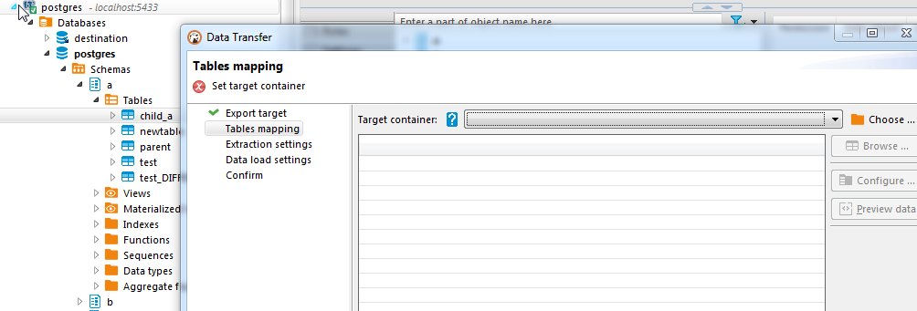 An Attempt To Connect To Previously Chosen Connection Is Performed During Export From Db To Db 