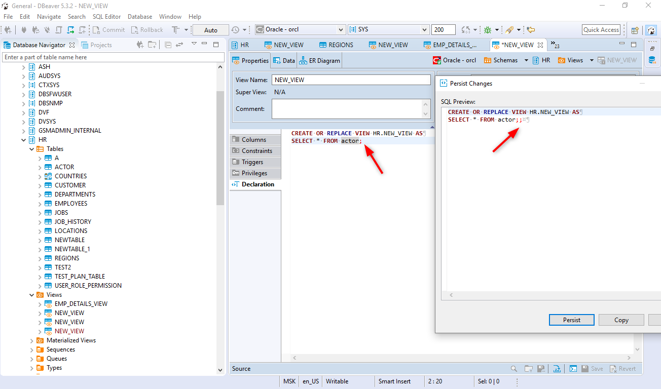 Double ";" in View Declaration · Issue #4969 · dbeaver/dbeaver · GitHub