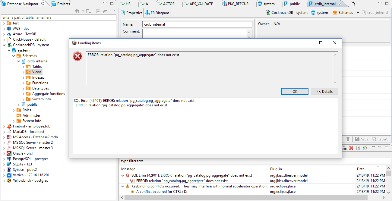 Error when trying to open "Aggregate functions" · Issue #5279 · dbeaver/dbeaver · GitHub