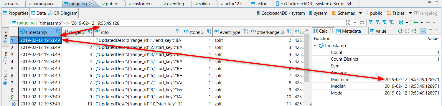 Cockroach DB: misalignment between timestamp value view in different application object · Issue ...