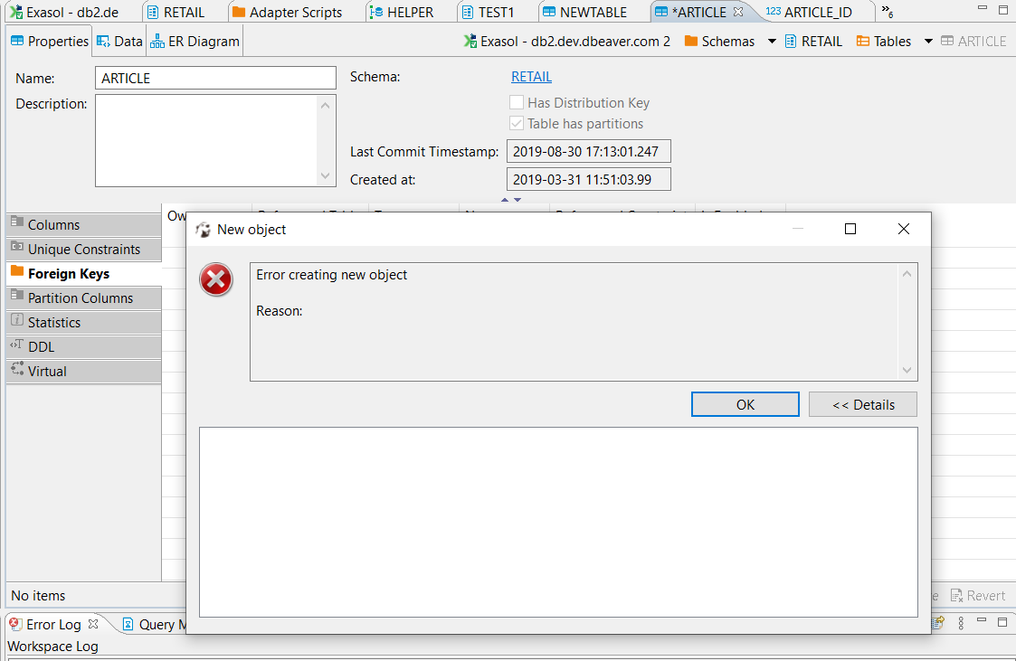Foreign Key Couldnt Be Created · Issue 7658 · Dbeaverdbeaver · Github 
