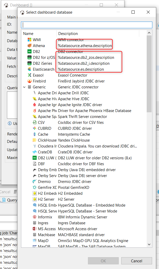 Incorrect Strings For Description Are Used In Select Dashboard Database Window · Issue 7691