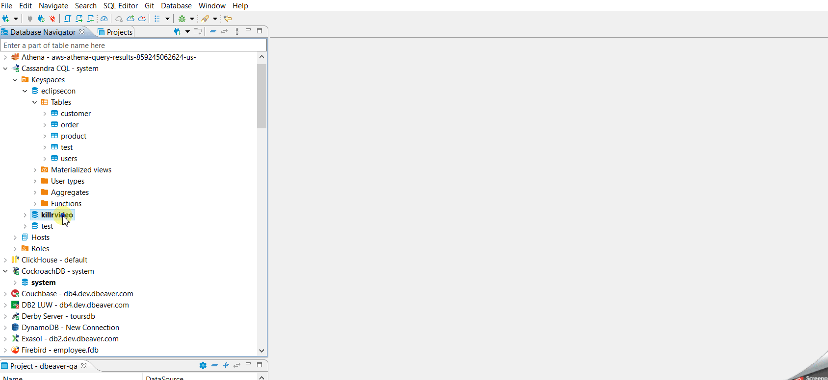 Default Db Is Shown Instead Of Active When Use Read Data In Sql Console · Issue 7749
