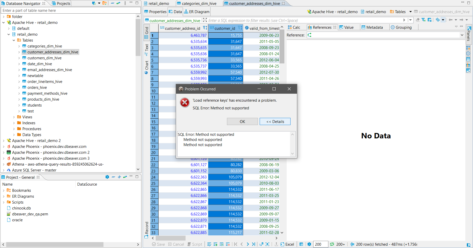 [Hive] Error appears when trying to open Reference panel · Issue #8114 · dbeaver/dbeaver · GitHub
