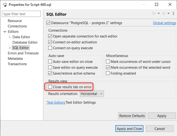 Execute SQL in a new tab did not show error · Issue #5917 · dbeaver ...