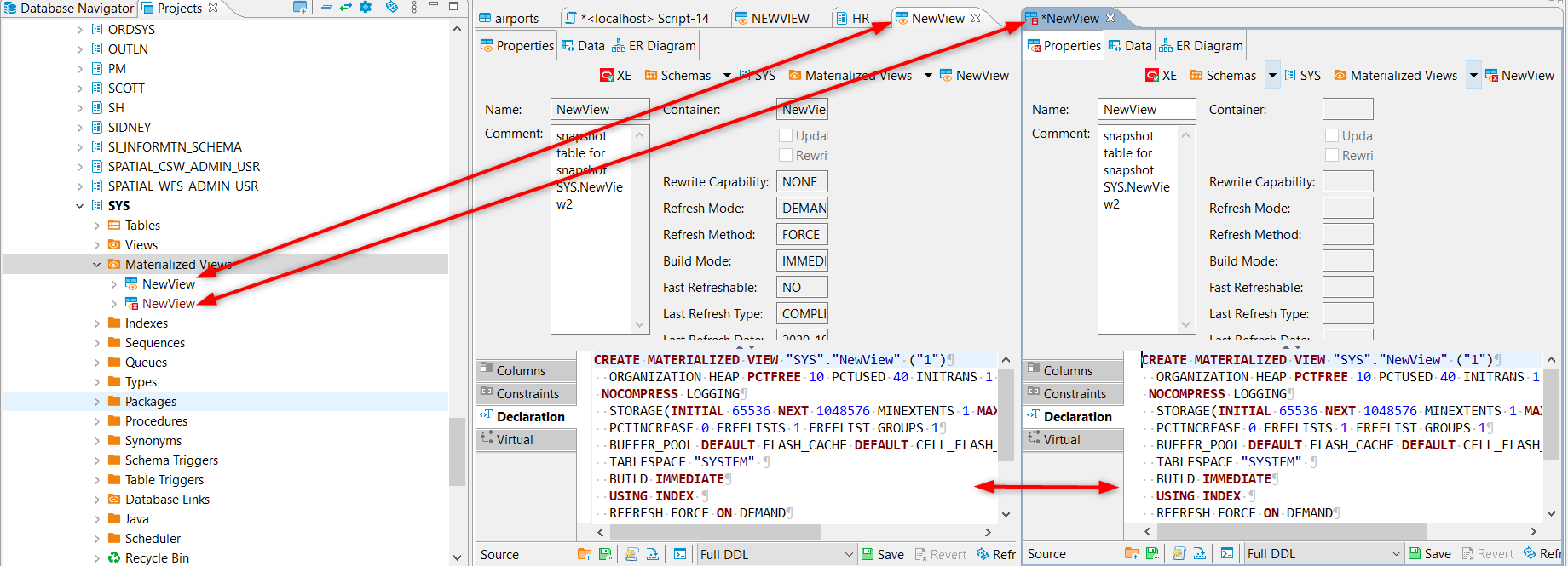 Incorrect DDL for Created Materialized Views · Issue #10154 · dbeaver/dbeaver · GitHub