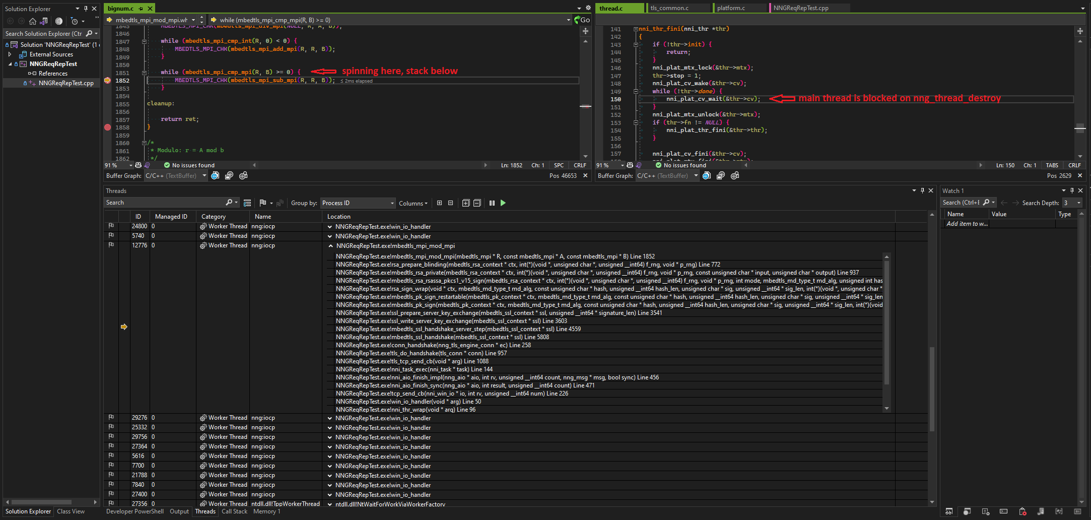 Concurrent calls to nng_dial_start() for a "tls+tcp://" REQ socket are returning NNG_ECONNSHUT ...