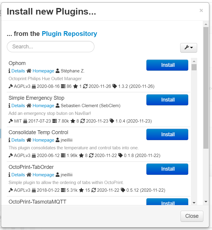 Plugin list and Software update list extends beyond the configuration window · Issue #3801 ...