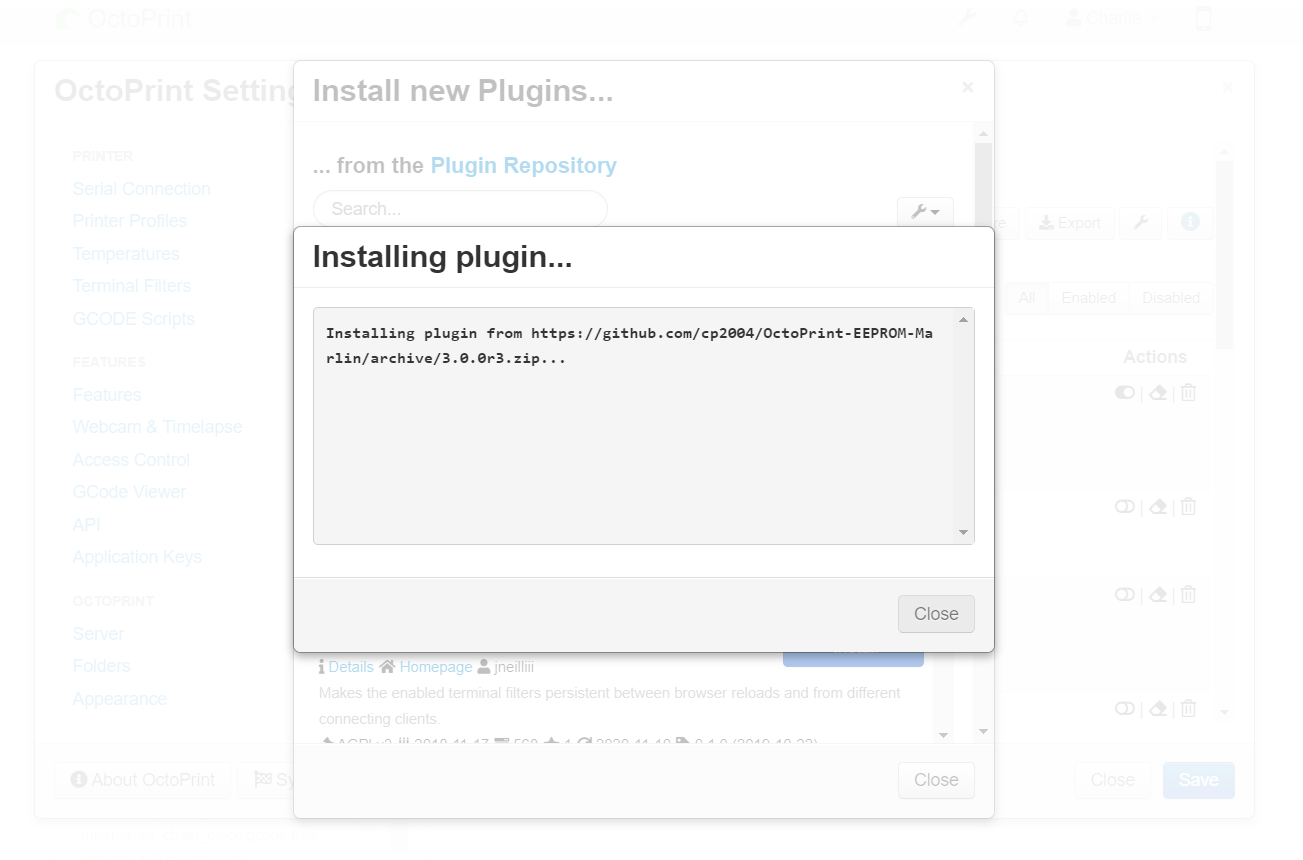 Plugin install hangs if URL returns a 404 · Issue #3886 · OctoPrint/OctoPrint · GitHub