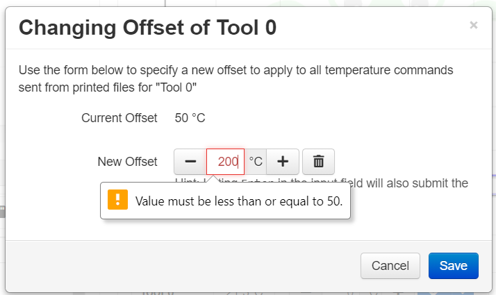 Dangerous temp offset +200° after reset! · Issue #4158 · OctoPrint/OctoPrint · GitHub