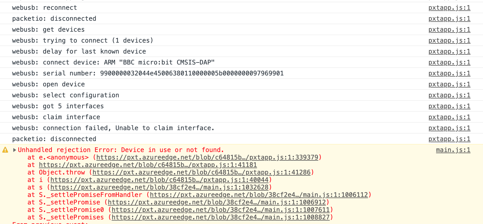 Inconsistent pairing with webUSB · Issue #3078 · microsoft/pxt-microbit · GitHub