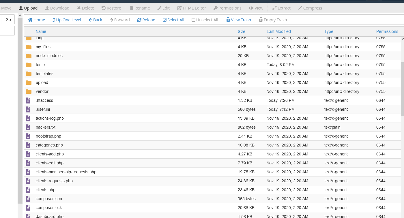 incorrect file permissions are stored within projectsend-r1295.zip archive causes a 500 error ...