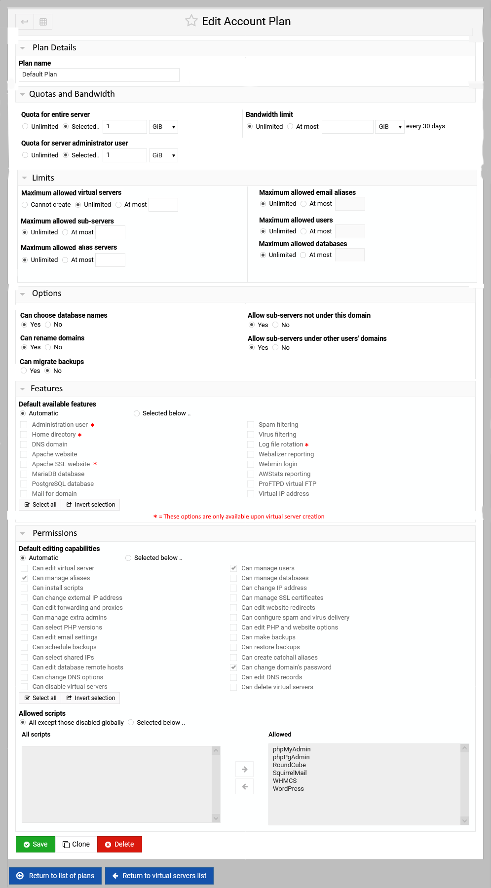 Bug: 'Account Plan' and 'Edit Owner Limits' pages do not match · Issue #686 · virtualmin ...