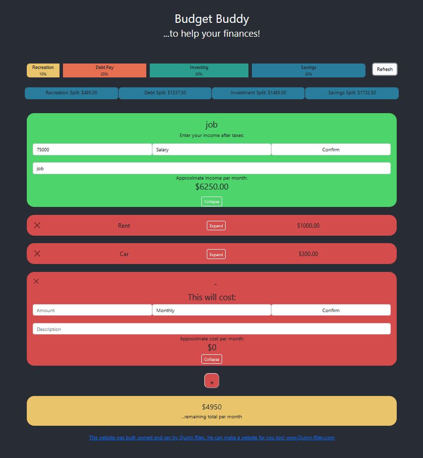 GitHub - qriley/BudgetBuddy: Budgeting website built in react