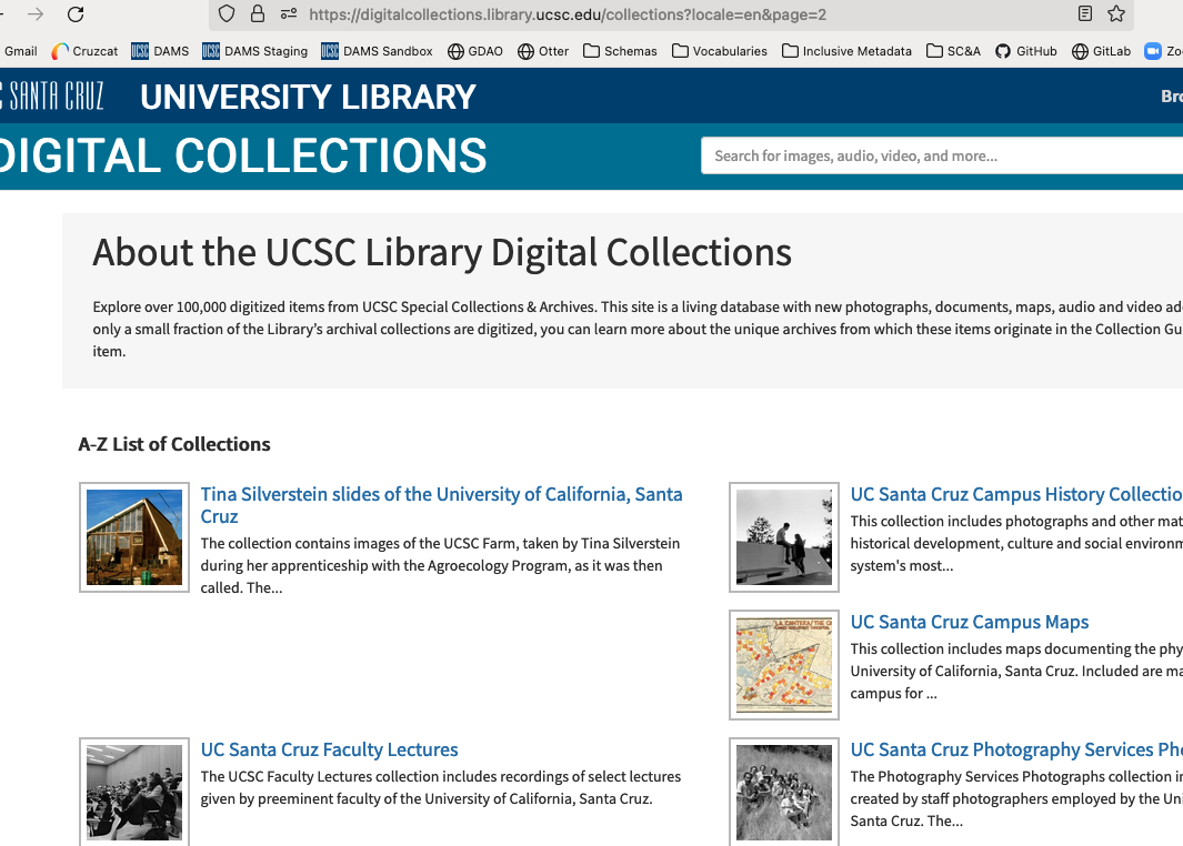 (1) A-Z page: blank spaces in list · Issue #525 · UCSCLibrary/ucsc-library-digital-collections ...