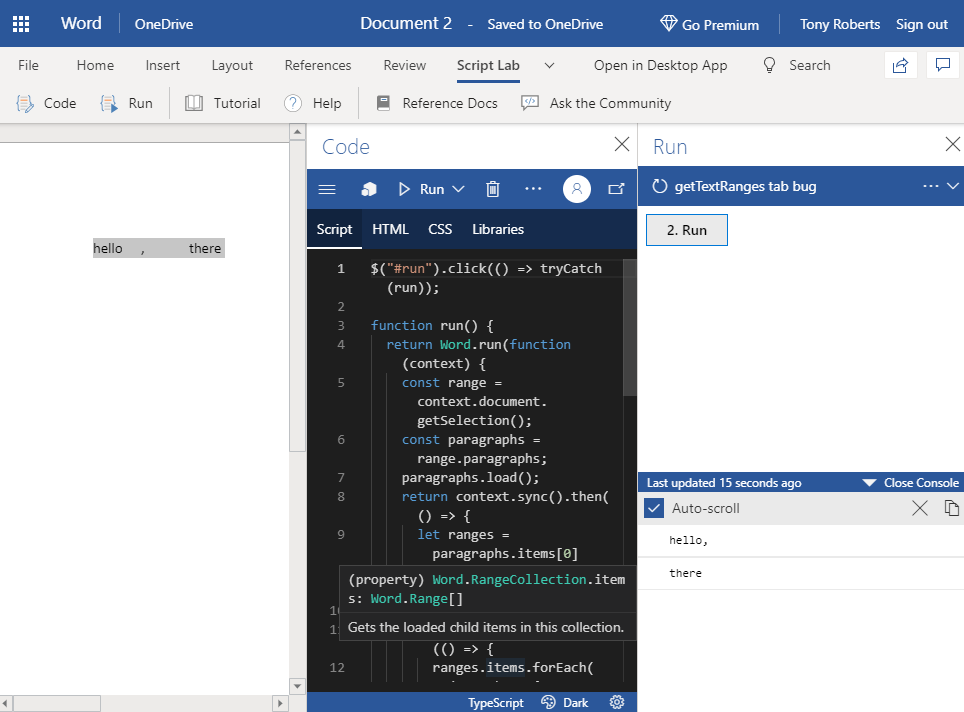 [Word] getTextRanges strips tabs · Issue #699 · OfficeDev/office-js ...