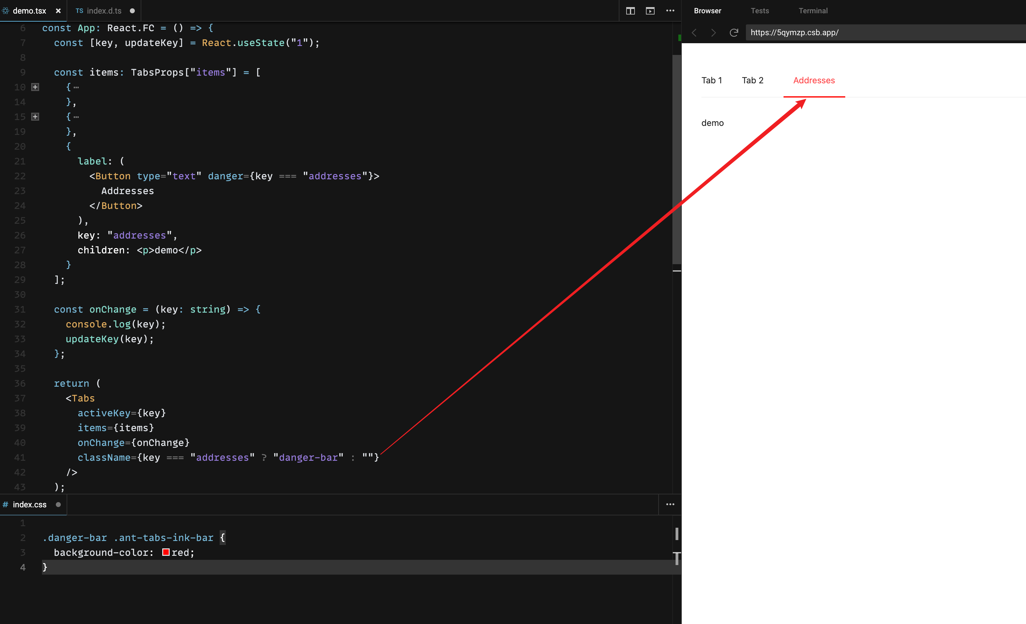 TABS component classNames · Issue #45112 · ant-design/ant-design · GitHub