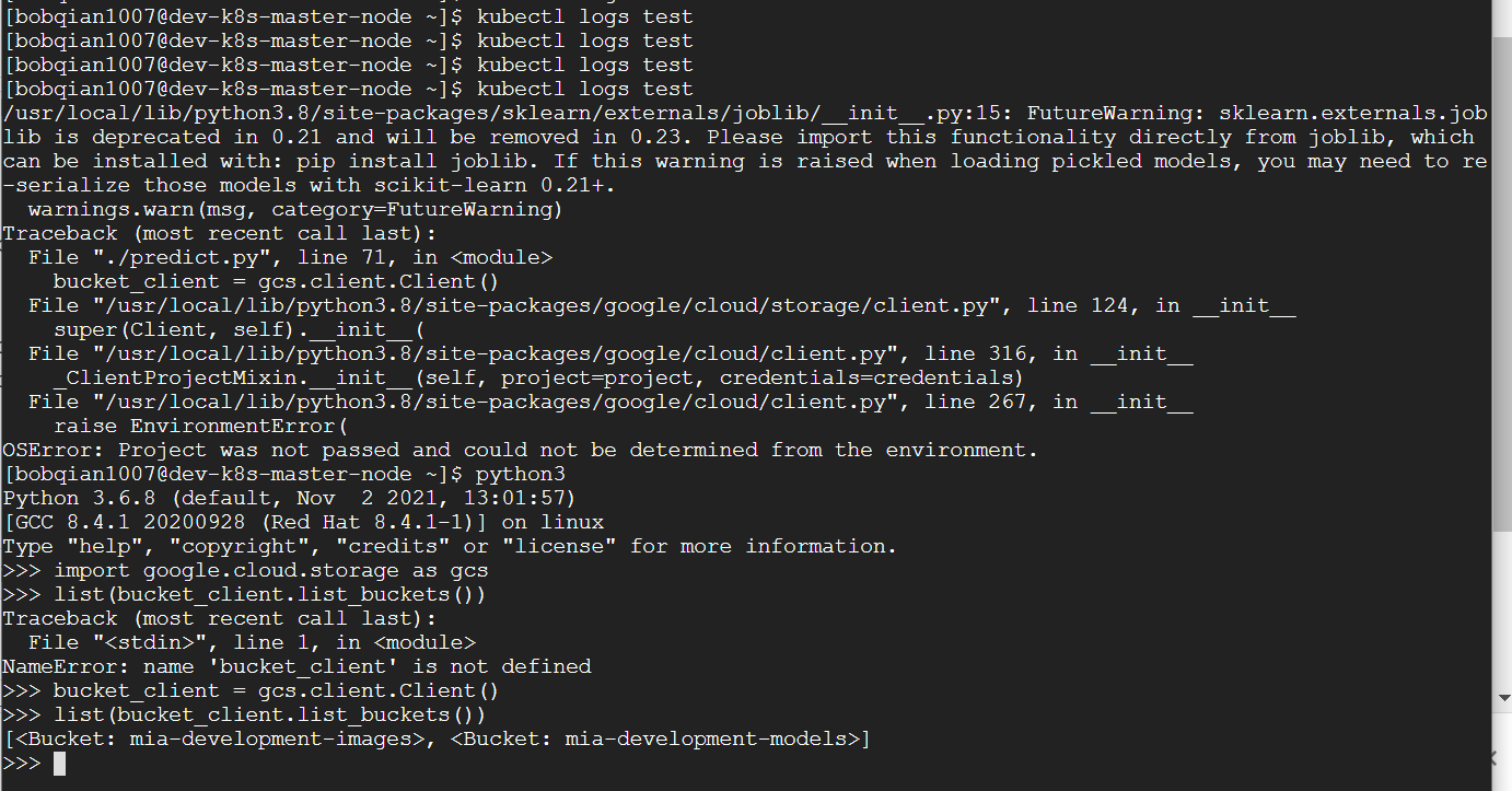 Could Not Connect To The Cloud Storage When Running On The Google Cloud