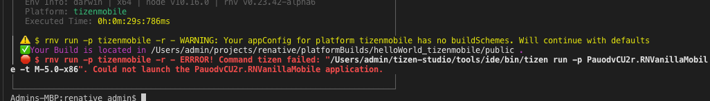 Tizen Watch Mobile Failing On Launching App · Issue 156 · Flexn Io Renative · Github