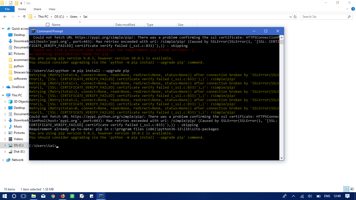 i cannot install or upgrade pip 