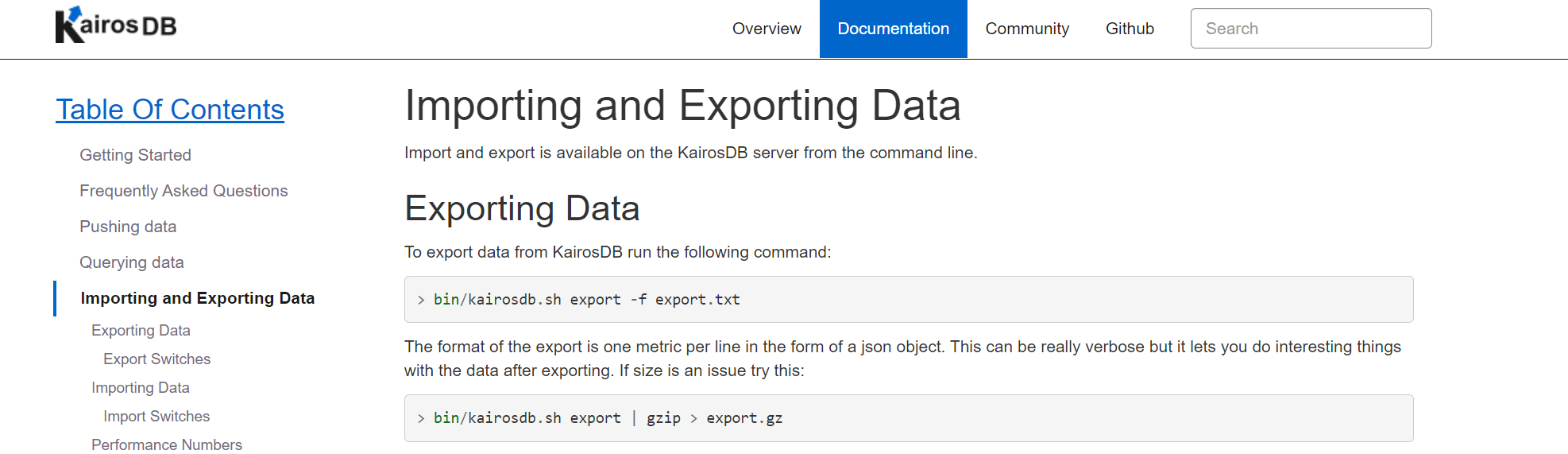 Questions：How To Export Data With Tool · Issue #677 · kairosdb/kairosdb · GitHub