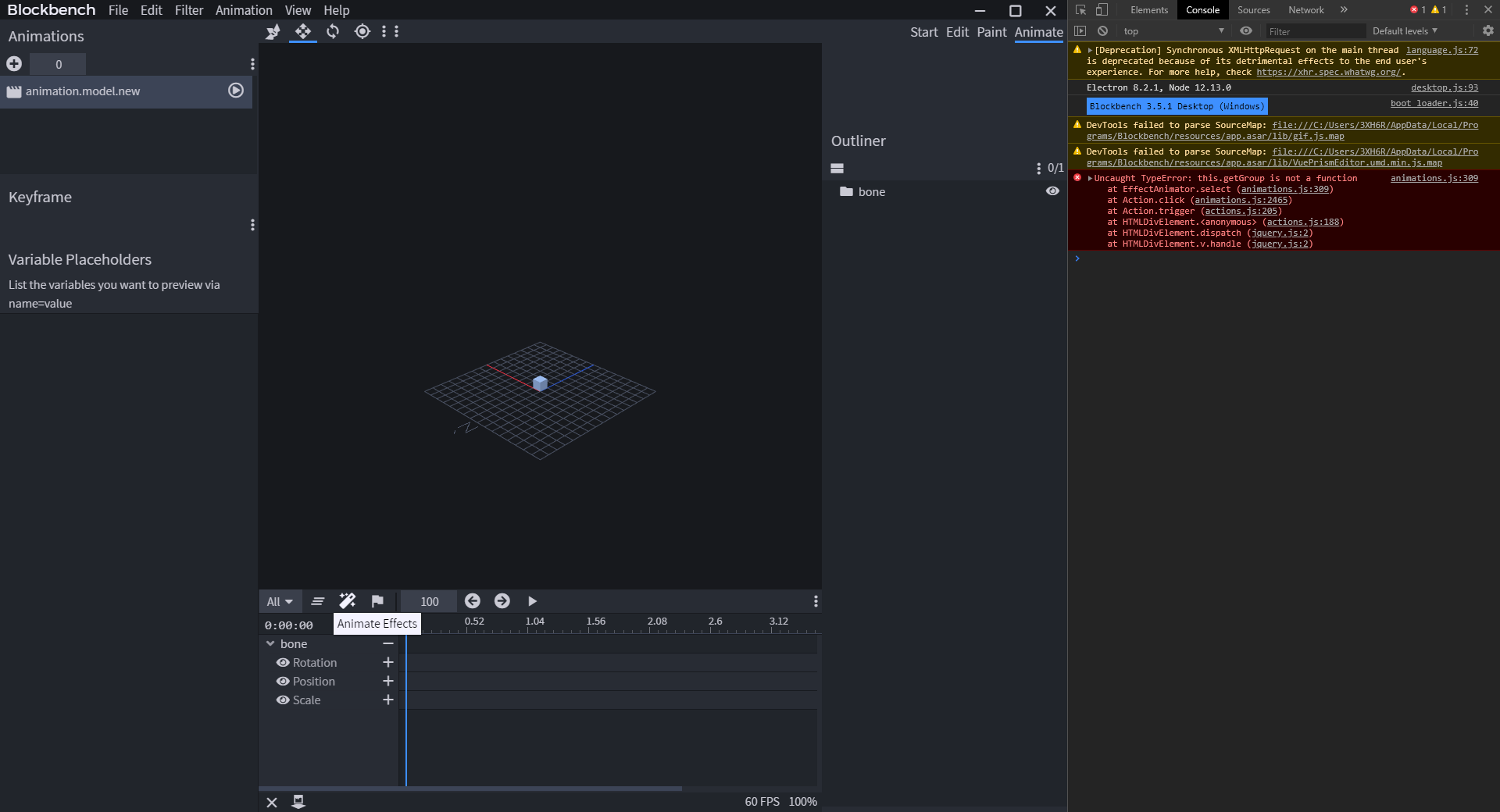 [Issue] Animate effects button doesn't work. · Issue #597 · JannisX11/blockbench · GitHub