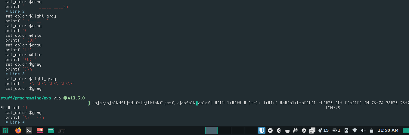 Using terminal editors and then resizing, causes random nu prompt stuff ...