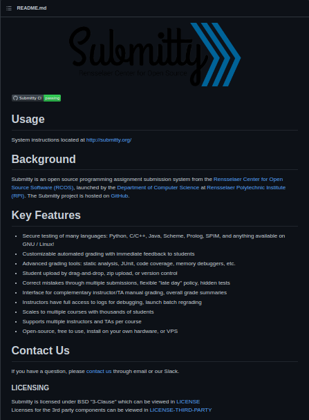 [docs] Update Readme Md · Issue 8951 · Submitty Submitty · Github