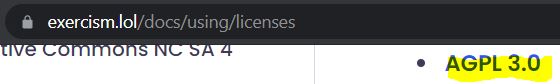 [Docs] broken link on https://exercism.lol/docs/using/licenses · Issue #235 · exercism/v3-beta ...