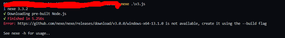 Error when using nexe command ! · Issue #703 · nexe/nexe · GitHub