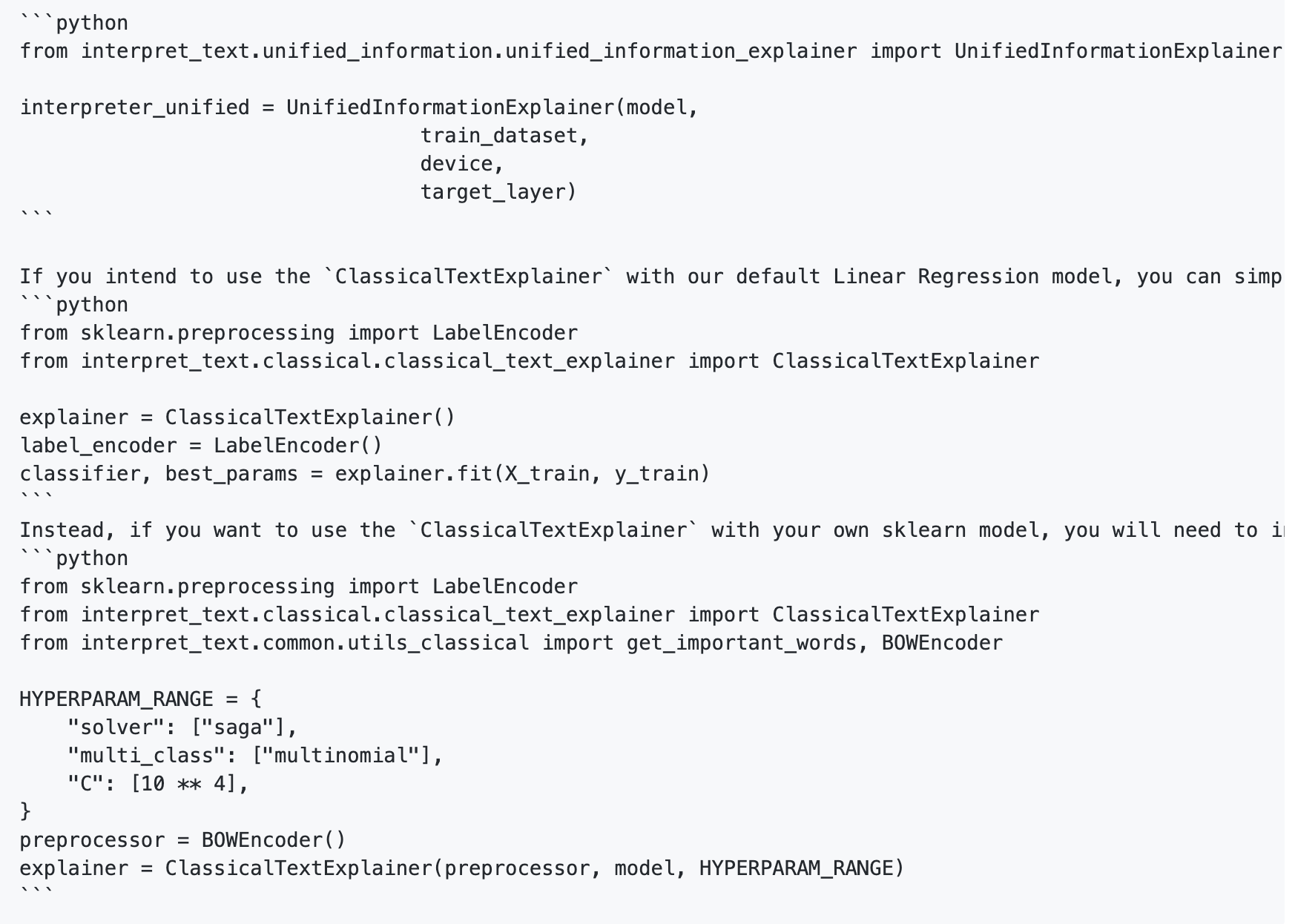 Fix python code parsing issue on the readme page by chhetri22 · Pull Request #57 · interpretml ...