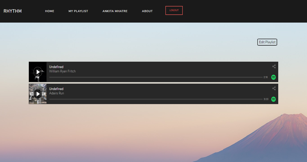 GitHub - ankita-mhatre/Rhythm-Playlist-Client: Application allows user to create and manage ...
